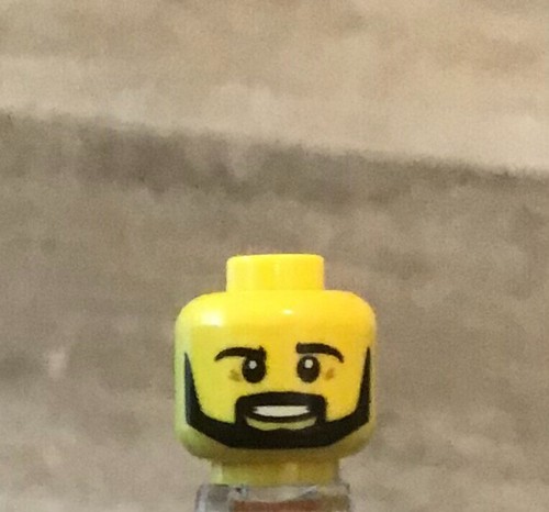 LEGO Classic Yellow Minifig Head with Black Beard Facial Hair | eBay