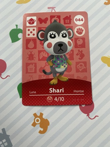 SHARI #044 Animal Crossing Amiibo Authentic Nintendo Mint Card From ...