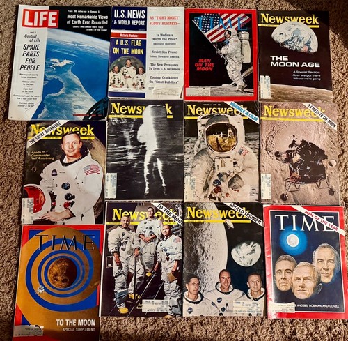Vintage Time, Newsweek, Life and US News Magazines Nasa Apollo 8 Moon ...