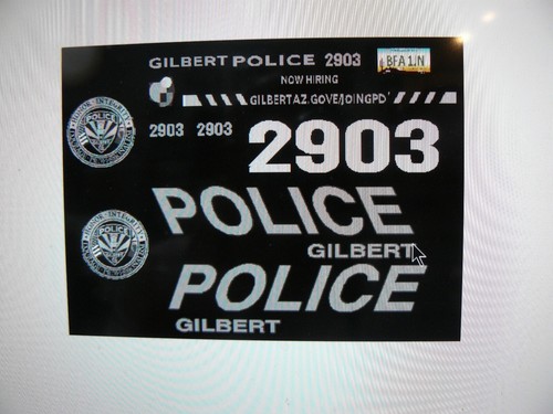 Gilbert Arizona Police Vehicle Decals 1:64 two for one money | eBay