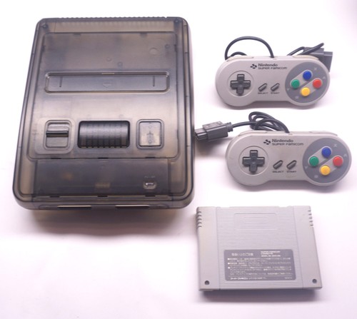 Nintendo Super Famicom SNES New Shell Transparent Black 2 Controllers ...