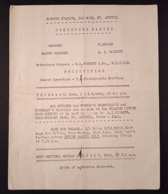 Greyhound Racing Memorabilia for sale | eBay