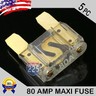 5 Pack of 80 Amp 80A Large Blade Style Audio Maxi Fuse for Car RV Boat ...
