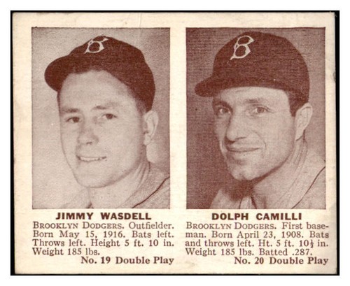 1941 DOUBLE PLAY # 19/20 JIMMY WASDELL DOLPH CAMILLI VG-EX 515861 ...