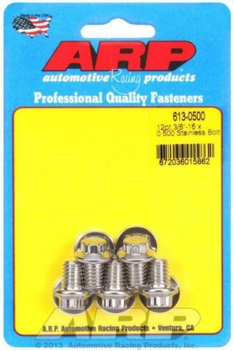 ARP 5-Pack Bolt Kit 12-Point Head S/S 3/8" UNC x .500" UHL 3/8" Socket ...