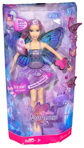 Barbie Mariposa Willa 2007 Fairy Butterfly L8586 Doll New in box | eBay