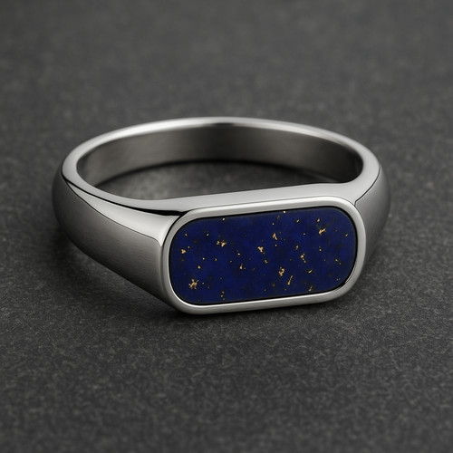 Men's Lapis Ring 925 Sterling Silver Handmade Men's Ring Signet Ring ...