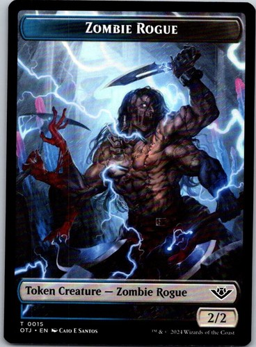 Magic the Gathering Zombie Rogue / Plot Token Outlaws of Thunder ...