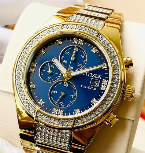 Citizen Crystal Eco-Drive Stainless Steel Mineral Crystal Mens Model ...