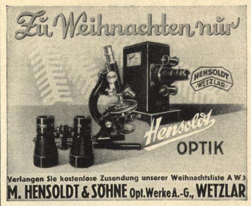 Hensoldt Optical Works Wetzlar 1936 ad binoculars advertising camare ...