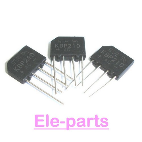 50 PCS KBP210 SIP-4 KBP 210 2 Amp Glass Passivated Bridge Rectifier ...