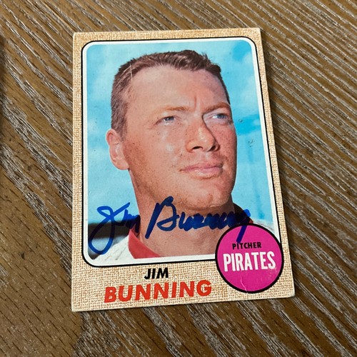 Autographed 1968 Topps JIM BUNNING . HOF. #G-1 | eBay