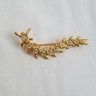 Fashion Golden Green Diamante Rhinestone Leaf Grasshopper Locust Pin ...