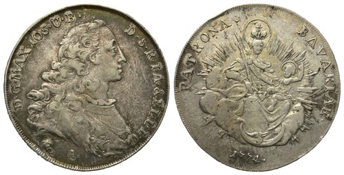 Bayern - Maximilian III. - Joseph - 1745-1777 - 1/2 Taler 1774 A ...