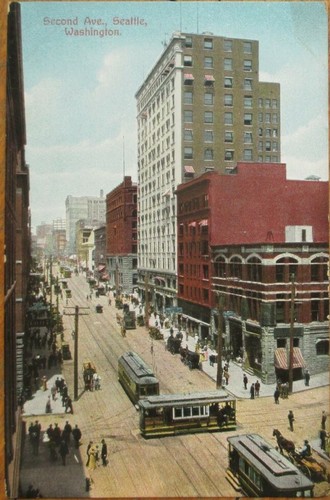 Seattle, WA 1910 Postcard: Second Avenue / Downtown - Washington State ...