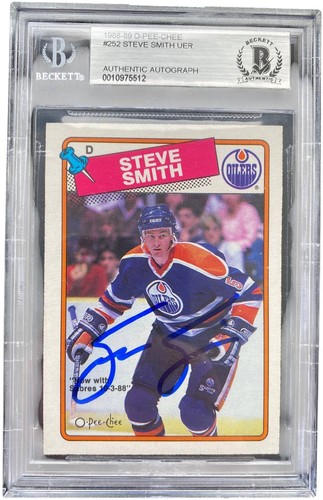STEVE SMITH SIGNED 1988/89 O-PEE-CHEE OPC ROOKIE RC CARD #252 BECKETT ...