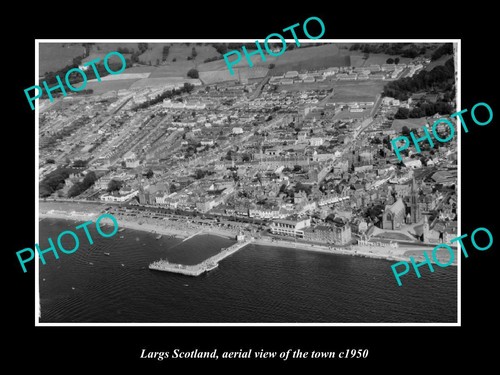 OLD 6 X 4 HISTORIC PHOTO OF LARGS SCOTLAND AERIAL VIEW OF THE TOWN ...
