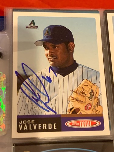 JOSE VALVERDE AUTOGRAPHED SIGNED 2002 TOPPS TOTAL CARD DIAMONDBACKS COA ...