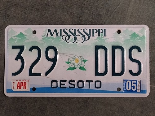 *99 CENT SALE* 2005 Mississippi License Plate # 329 DDS Dentist 2XL ...