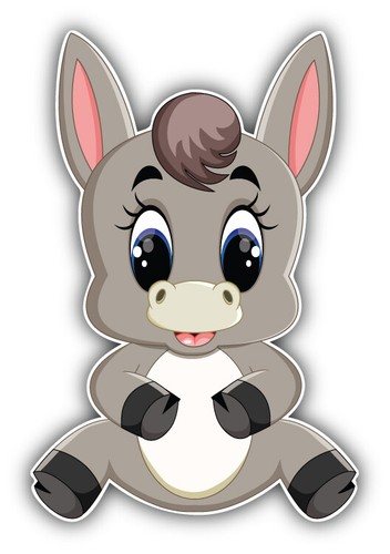 Cute Donkey Cartoon Animal Car Bumper Sticker Decal | eBay