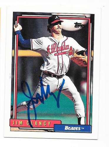 JIM CLANCY 1992 TOPPS AUTOGRAPHED SIGNED # 279 ATLANTA BRAVES | eBay