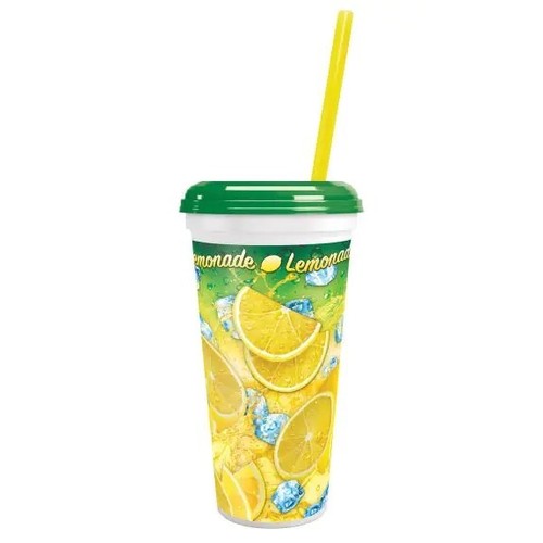 200 32oz Reusable Lemonade Souvenir Cups with Straw and Lid Made in ...
