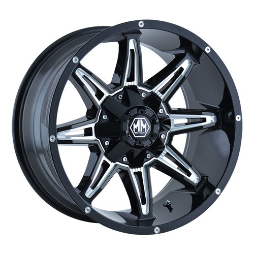 MAYHEM 8090 Rampage 17X9 6x135/6x139.7 ET18 Black w/Milled Spokes (Qty ...