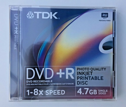 8no. TDK DVD+R /1-8x speed 4.7GB /Photo Quality Inkjet Printable Disc ...