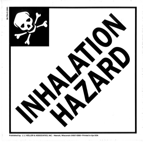Class 2 & 6, "Inhalation Hazard" DOT Transportation Hazard Sticker, 10. ...