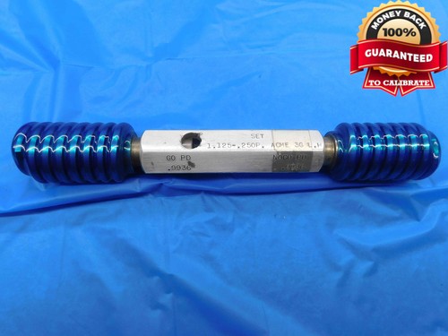 1 1/8 4 ACME 3G LEFT HAND SET THREAD PLUG GAGE 1.125 4.0 GO NO GO ...