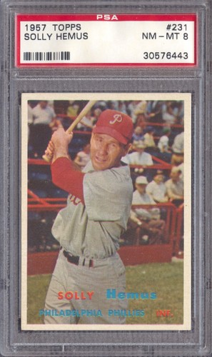 1957 TOPPS #231 Solly Hemus PSA 8 Centered Old Holder Possible Review 8 ...