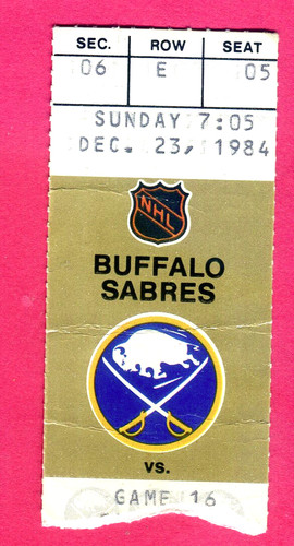 12/23/84 SABRES/BLUES HOCKEY TICKET STUB | eBay