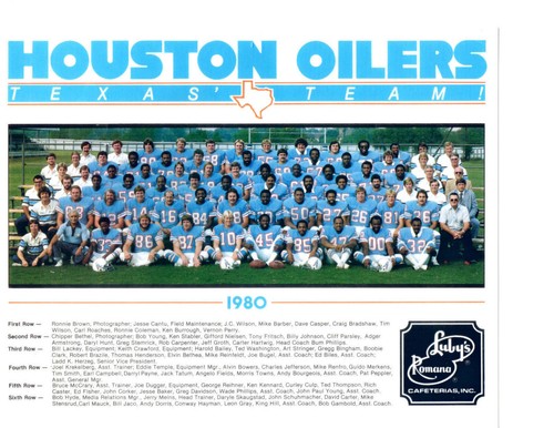 1980 Houston Oilers NFL Football 8x10 Photo Print | eBay
