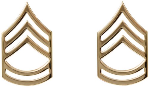 Polished Gold Staff Sergeant E-7 United States Army E7 Rank Insignia ...