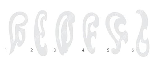 Set of 6 French Ship Curves Curve Drawing Drafting Template Stencil | eBay