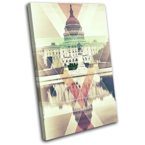 Washington DC Abstract City SINGLE CANVAS WALL ART Picture Print VA | eBay