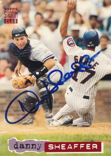 DANNY SHEAFFER COLORADO ROCKIES SIGNED CARD ST LOUIS CARDINALS RED SOX ...
