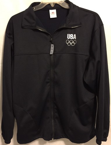 USA Olympic Jacket Zipper Front XL Black Collectable Gift | eBay