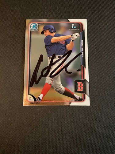 Austin Rei Signed 2015 Bowman Draft Chrome Card Auto Red Sox Autograph ...