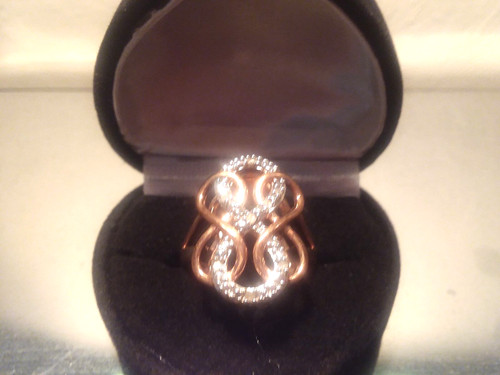 14K ROSE GOLD & SS REAL DIAMOND 8 VICTORY PROSPERITY SUCCESS RING SZ 8 ...