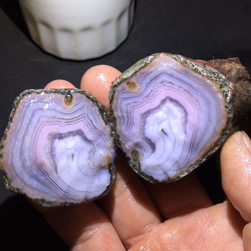 1Pair Rare China Natural Warring States Red Agate Geode Quartz Crystal ...