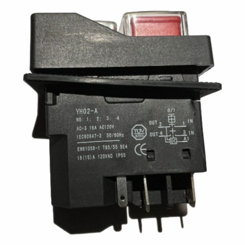YH02-A 5-pin 16(15)A 120VAC IEC60947-3 EN61058-1 Start Slice Pushbutton ...