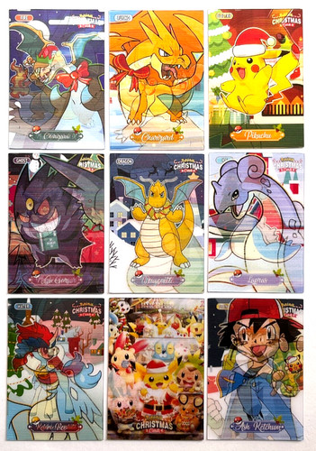 2024 CARDS 3D POKEMON Christmas 2 - Full Set 9/9 Peru Lenticular ...