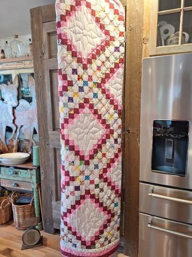 1900's Vintage Quilt, Hand Stitched/ Hand Made. Irish Chain Large 94" x ...