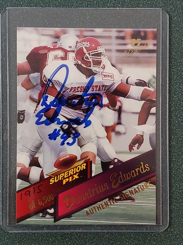1995 Superior Pix Demetrius Edwards Autographed Card - #1915/6500 | eBay