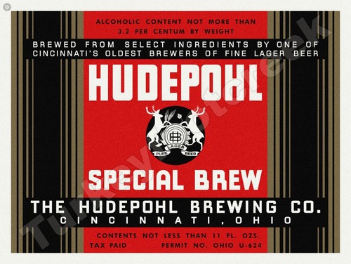 Hudepohl Special Brew Beer Label 18" x 24" Metal Sign | eBay