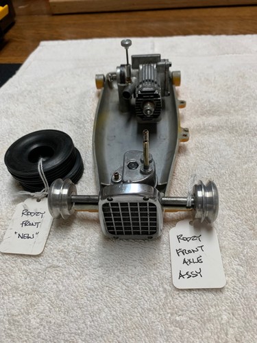 Vintage Used Cameron Rodzy Tether Car engine, pan, fuel tank, front ...
