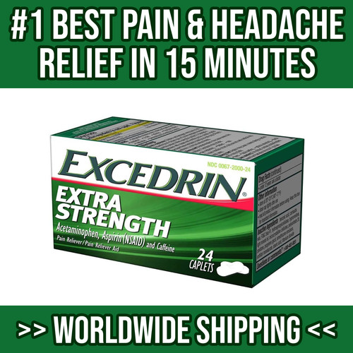Excedrin Extra Strength Headache Pain Reliever Aid Caplets, Travel Size ...