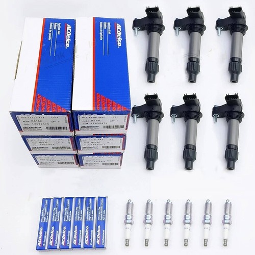 6 Pack 12632479 D515C Ignition Coil & 41-109 Spark Plug For GMC ...