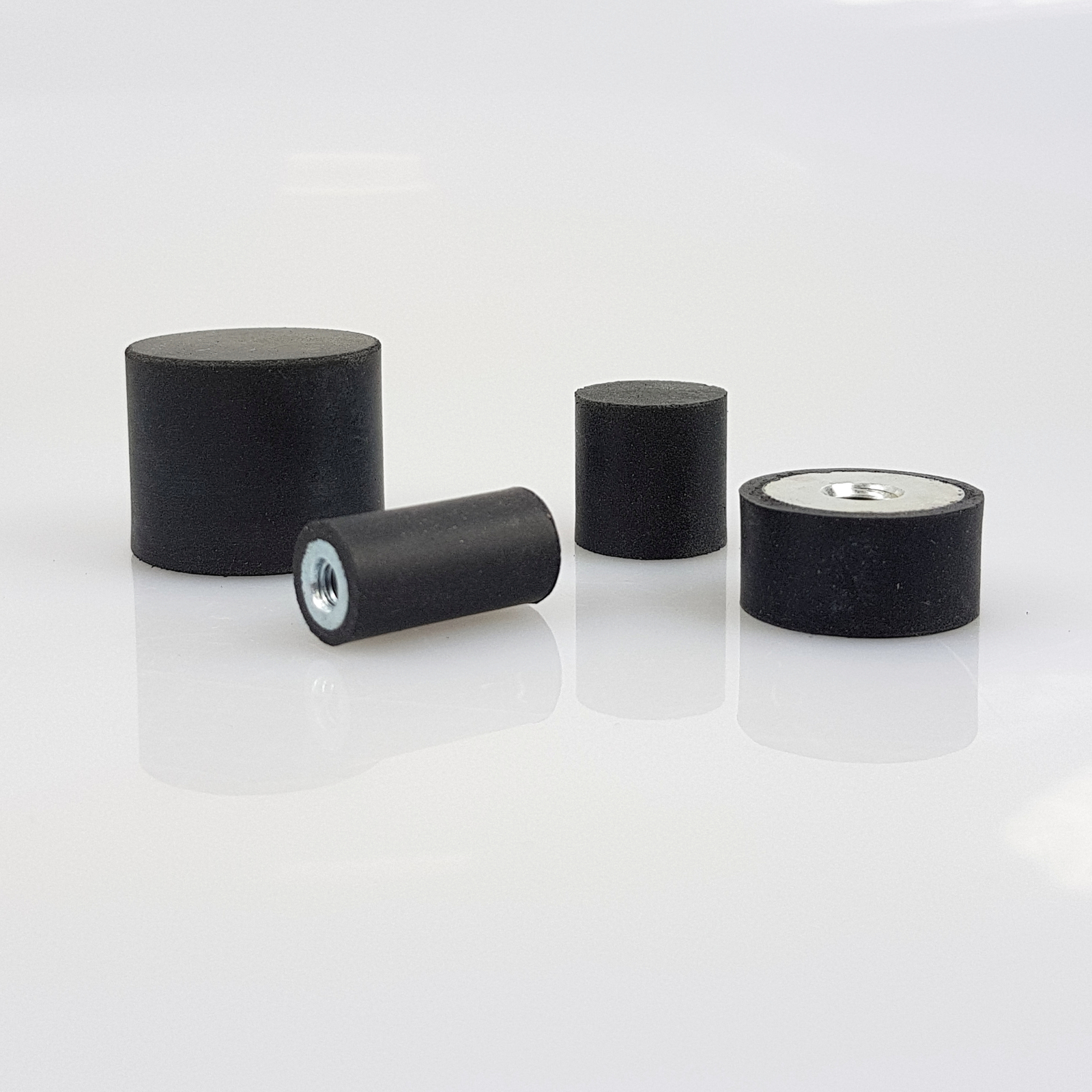 Gummipuffer Typ C Ø6-200mm M3-M20 in Hart, Mittel oder Weich ...